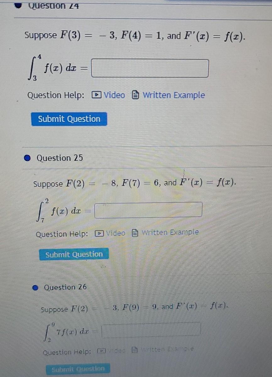 Solved Quesuon 14 Suppose F(3) = -3, F(4) = 1, and F'(7) = | Chegg.com Solved Quesuon 14 Suppose F(3) = -3, F(4) = 1, and F'(7) = | Chegg.com