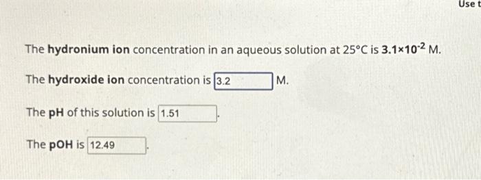 Solved The hydroxide ion concentration in an aqueous | Chegg.com