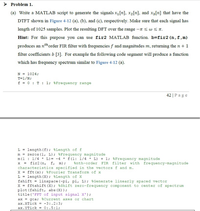 MATLAB Problem 1. (a) Write a MATLAB script to | Chegg.com
