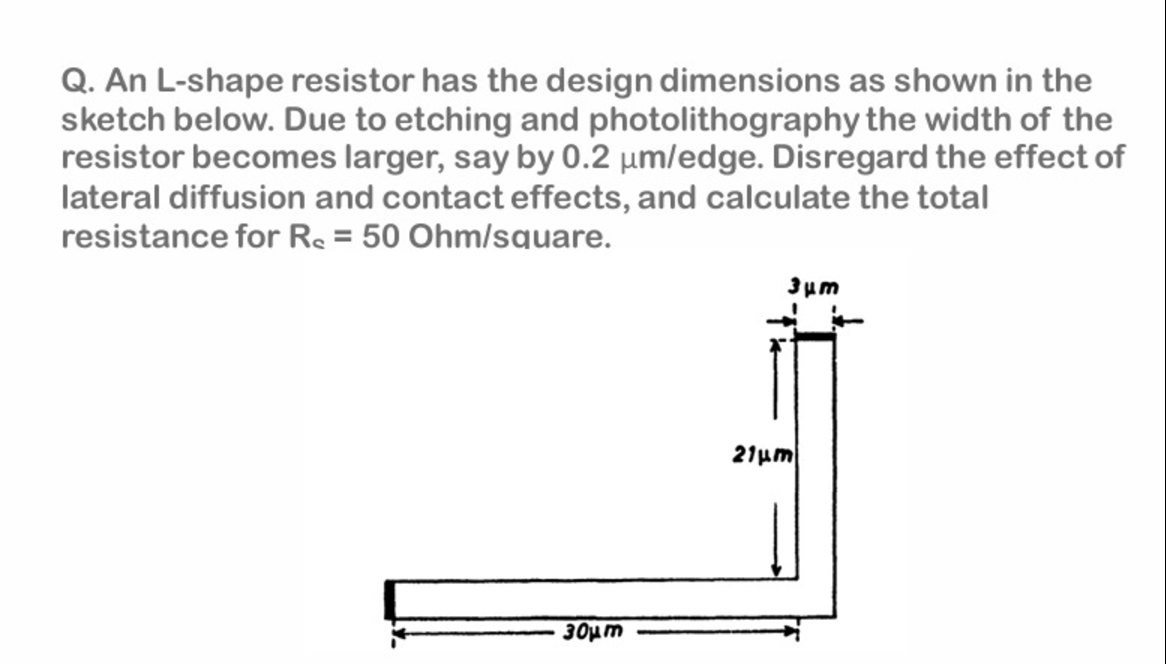 Solved Q. ﻿An L-shape resistor has the design dimensions as | Chegg.com