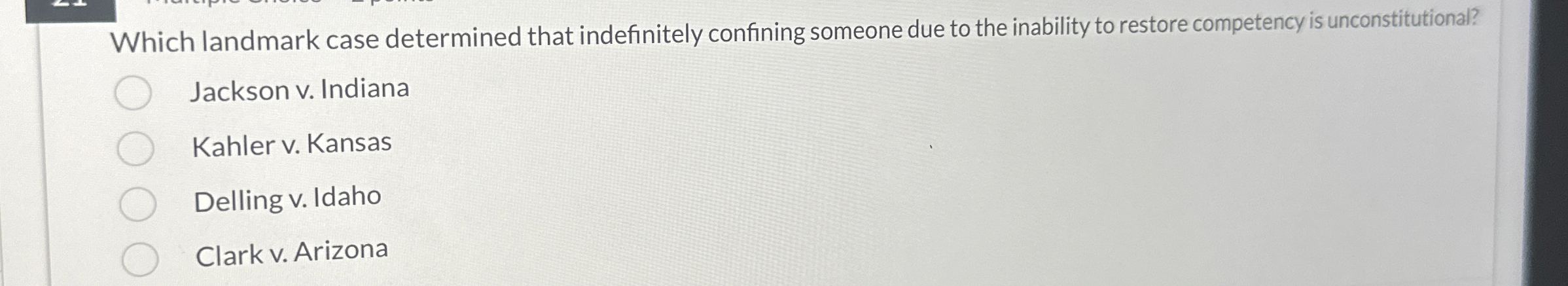 Solved Which landmark case determined that indefinitely | Chegg.com