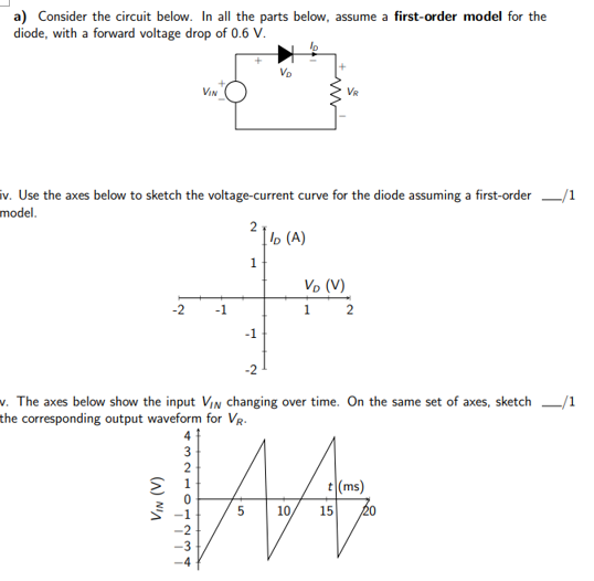 Solved a) ﻿Consider the circuit below. In all the parts | Chegg.com