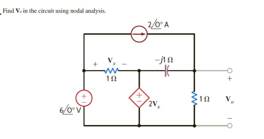 Solved Find Vo in the circuit using nodal analysis. | Chegg.com