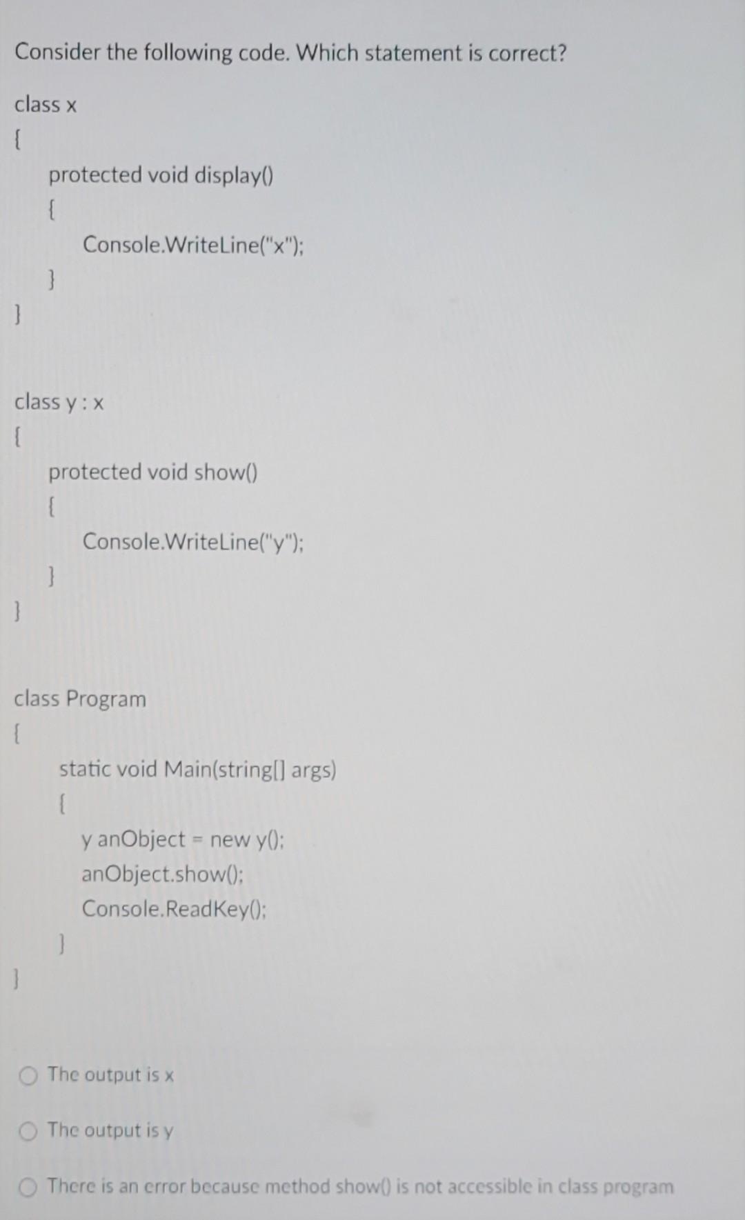 Solved Consider the following code. Which statement is | Chegg.com