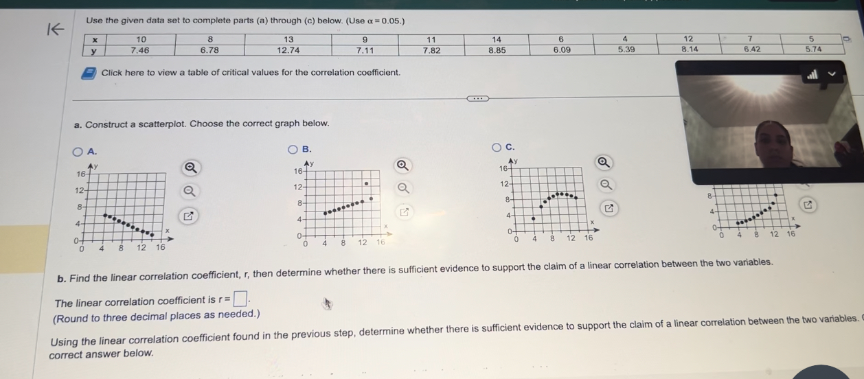 Solved Use the given data set to complete parts (a) ﻿through | Chegg.com