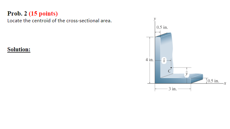 Solved Prob. 2 (15 ﻿points)Locate the centroid of the | Chegg.com