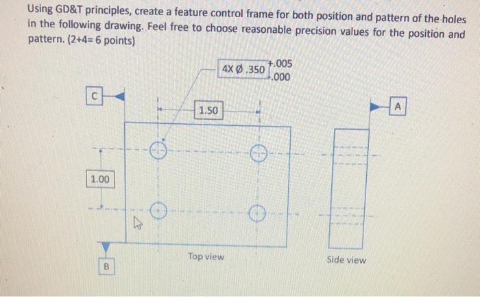 Using GD&T principles, create a feature control frame | Chegg.com