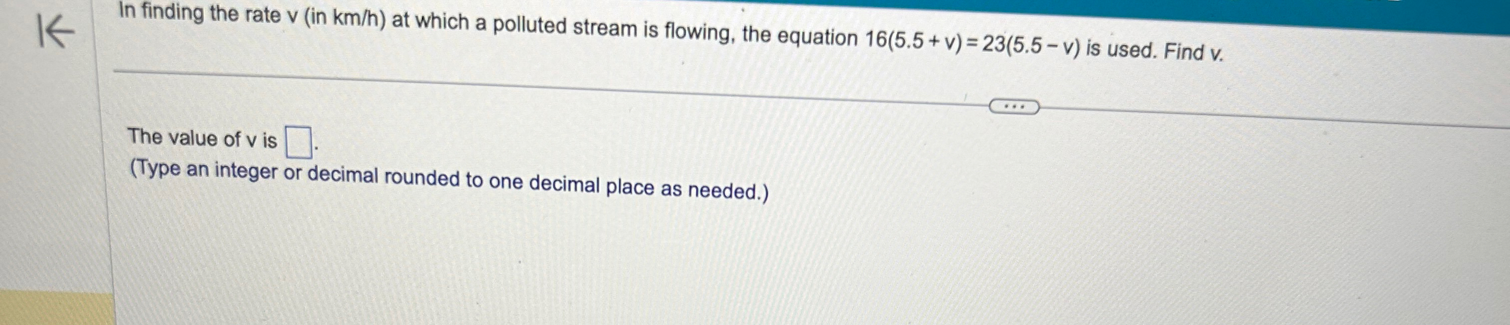 In finding the rate v (in kmh ) ﻿at which a polluted | Chegg.com