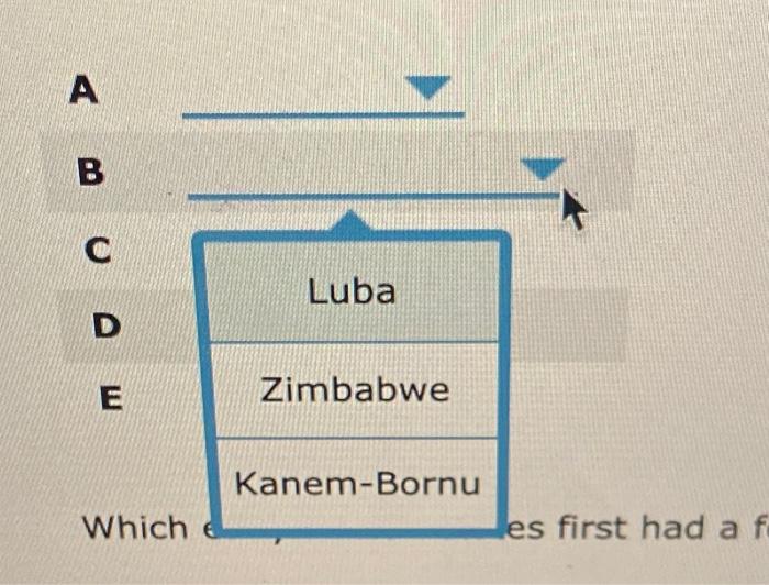Chapter 8 Test: Early Civilizations in Africa 1. Map | Chegg.com