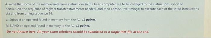 Appendix Basic Computer Instruction List | Chegg.com