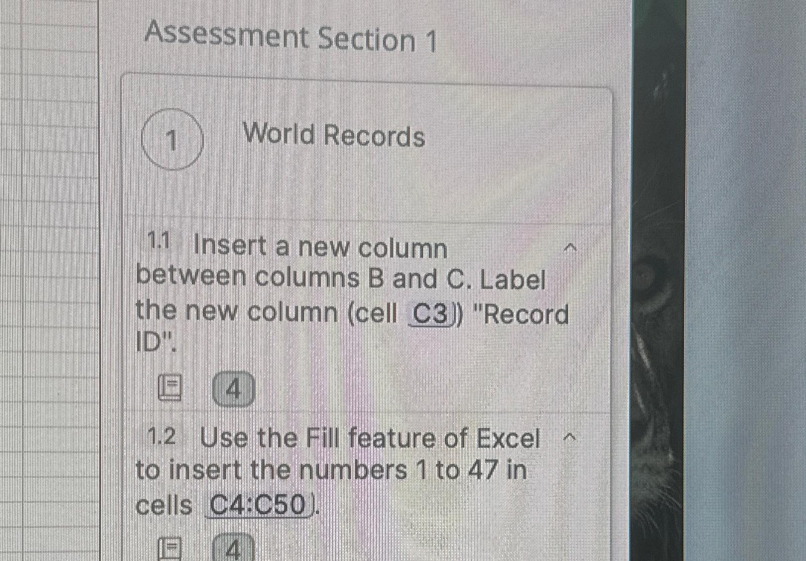 Solved Assessment Section 1World Records1.1 ﻿Insert a new | Chegg.com