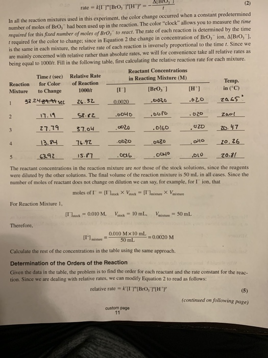 Solved We need to determine the relative rate constant k' | Chegg.com