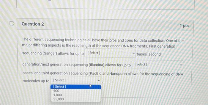 Solved Answer choices are 400, 1,000, ﻿and 100,000 | Chegg.com