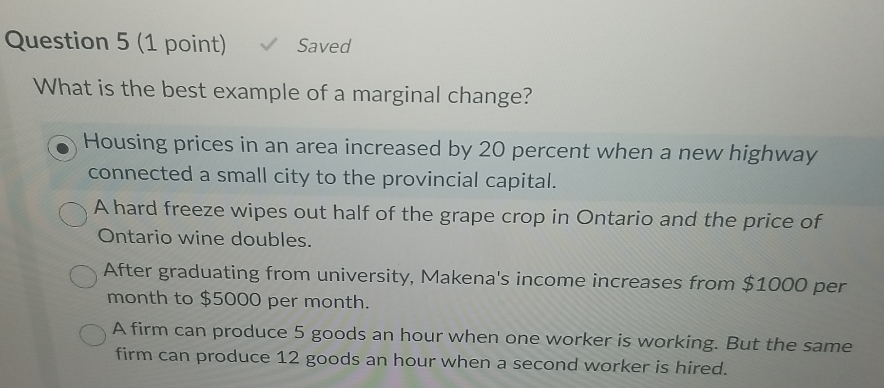 Solved Question 5 (1 ﻿point) ﻿SavedWhat is the best example | Chegg.com