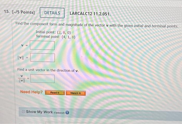 Solved Find the component form and magnitude of the vector v | Chegg.com