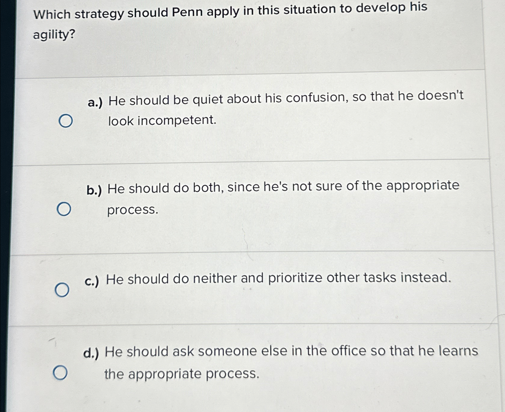 Solved Which strategy should Penn apply in this situation to | Chegg.com