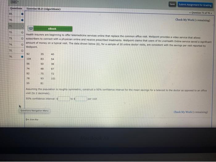 Solved Save Submit Assignment for Grading Questions Exercise | Chegg.com