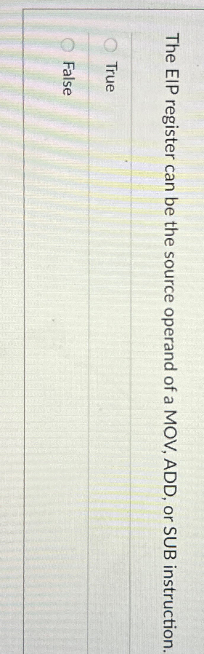 Solved The EIP register can be the source operand of a MOV, | Chegg.com