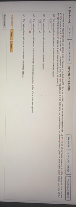 Solved 8. [2/4 Points) DETAILS PREVIOUS ANSWERS DEVORESTAT9 | Chegg.com