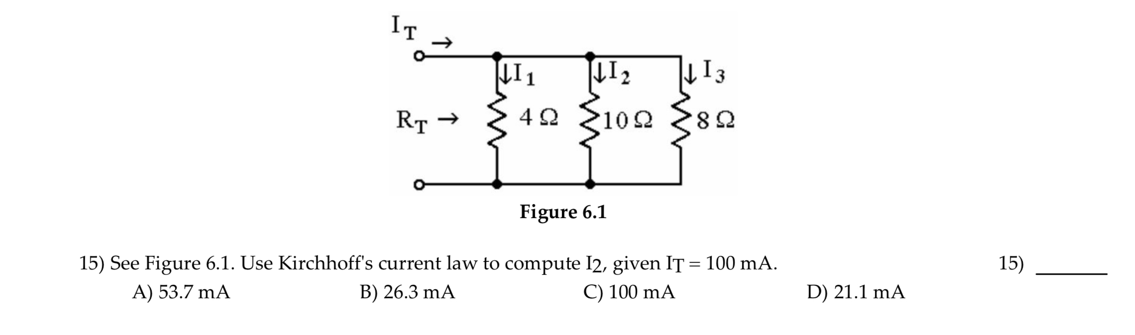 Solved See Figure 6.1. ﻿Use Kirchhoff's current law to | Chegg.com