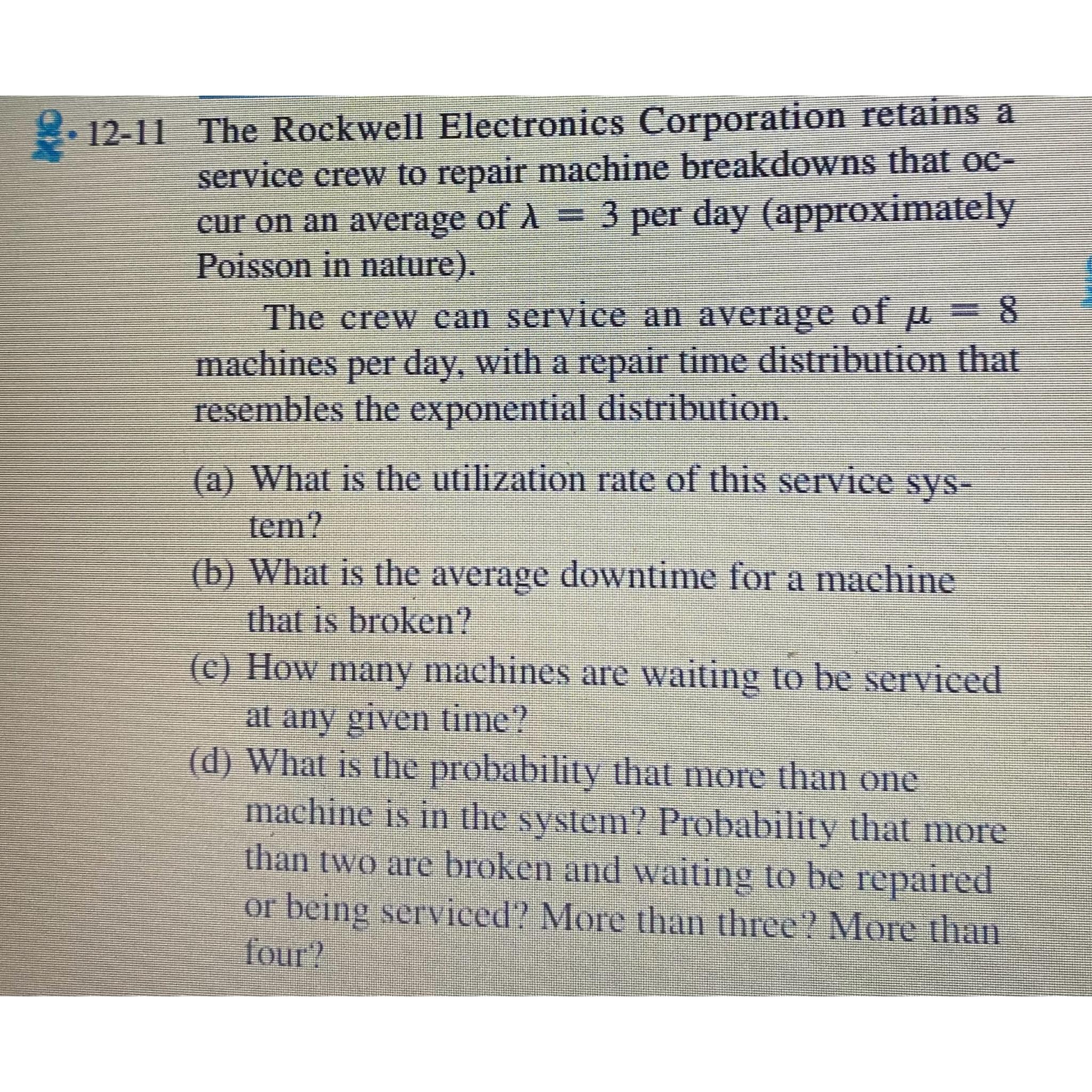 Solved 12-11 ﻿The Rockwell Electronics Corporation retains a | Chegg.com