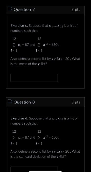 Solved Exercise c. Suppose that x1,…,x12 is a list of | Chegg.com