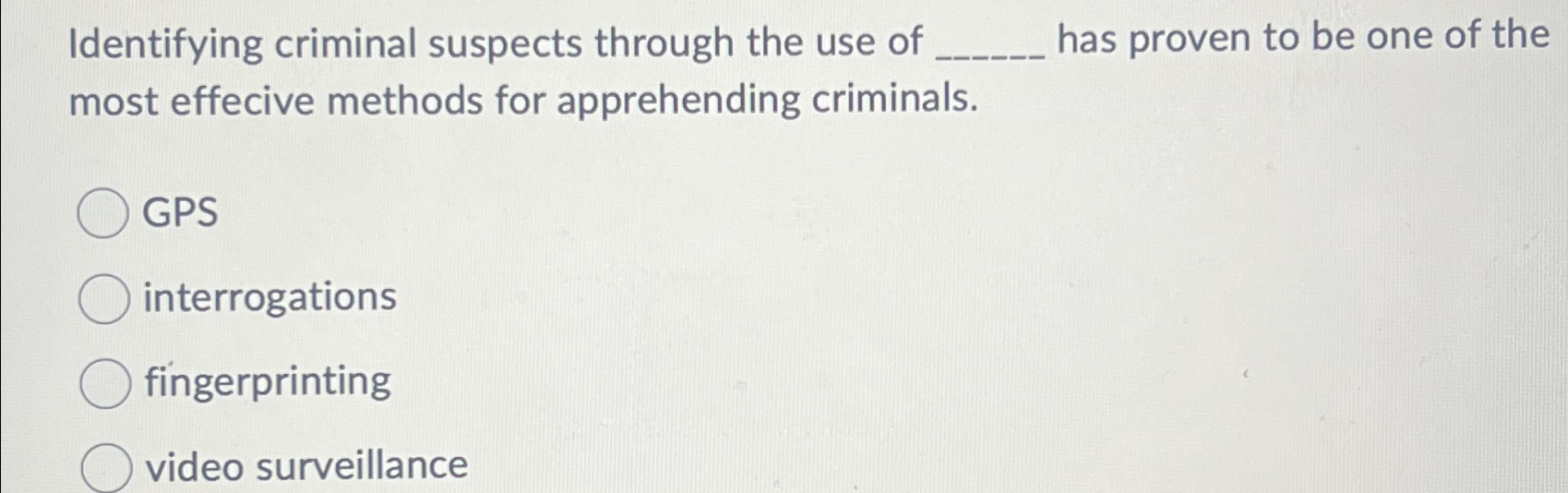 Solved Identifying criminal suspects through the use of has | Chegg.com