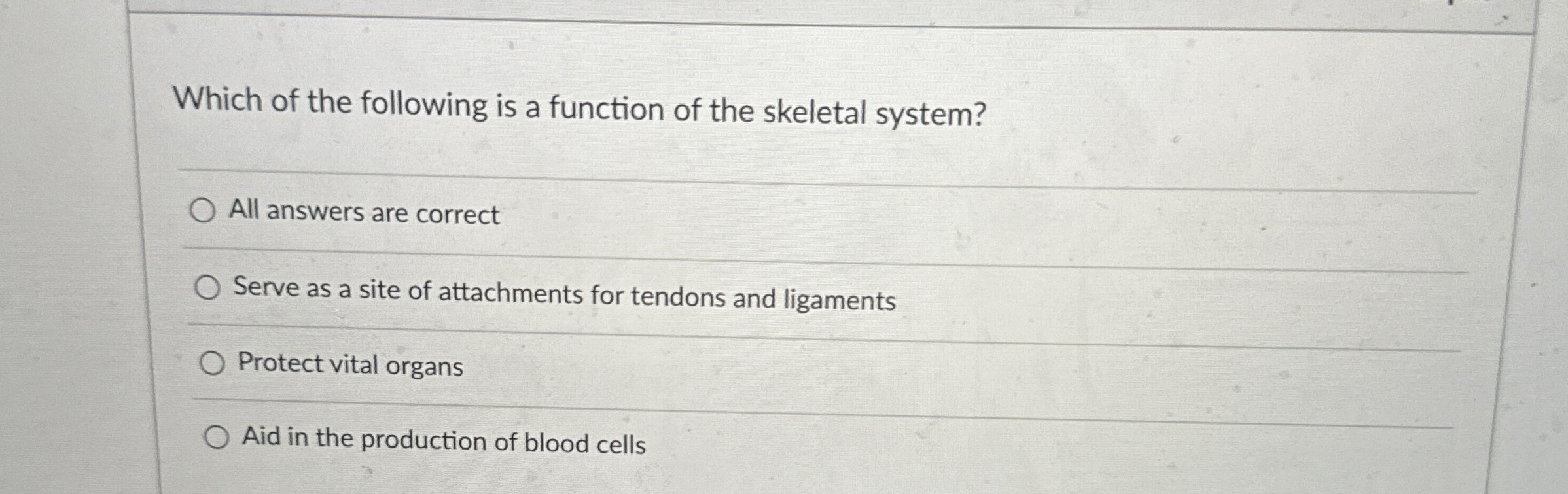 Solved Which of the following is a function of the skeletal | Chegg.com