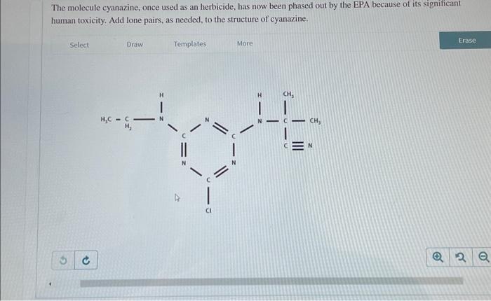 Solved The molecule cyanazine, once used as an herbicide, | Chegg.com