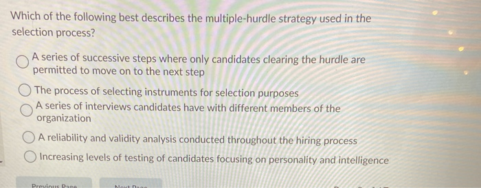 Solved Which of the following best describes the | Chegg.com