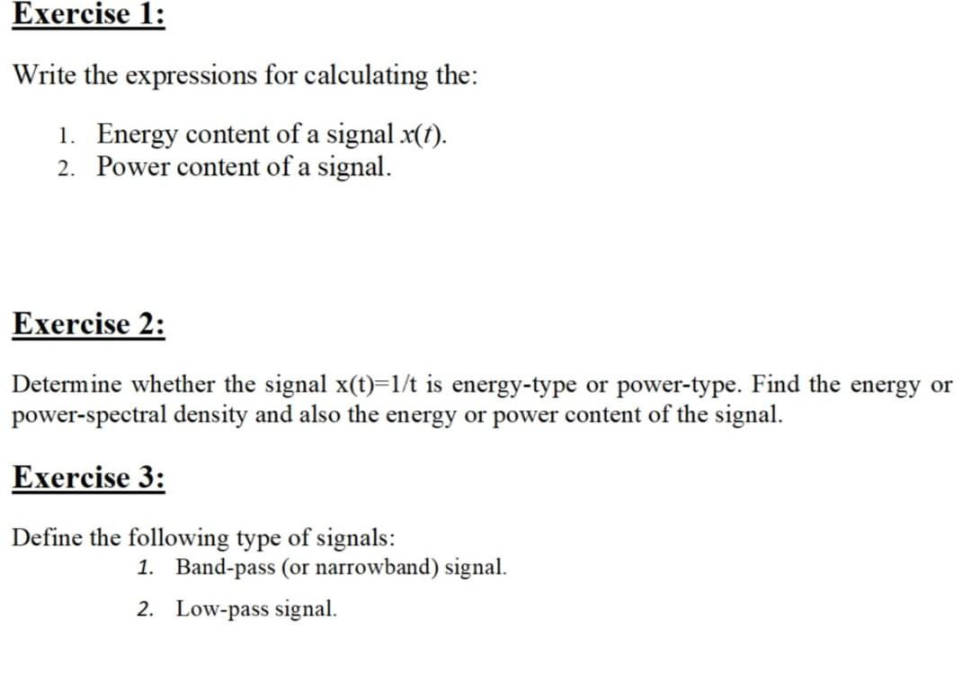Solved Write the expressions for calculating the: 1. Energy | Chegg.com