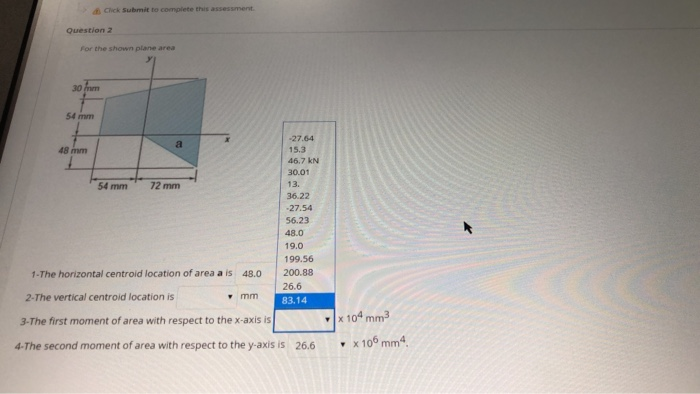 Solved Click Submit to complete this assessment Question 2 | Chegg.com