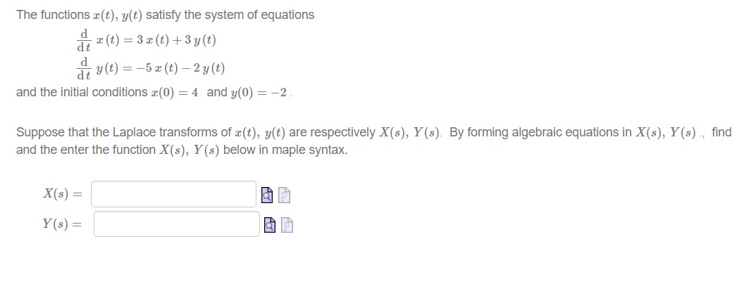 Solved The functions x(t),y(t) ﻿satisfy the system of | Chegg.com