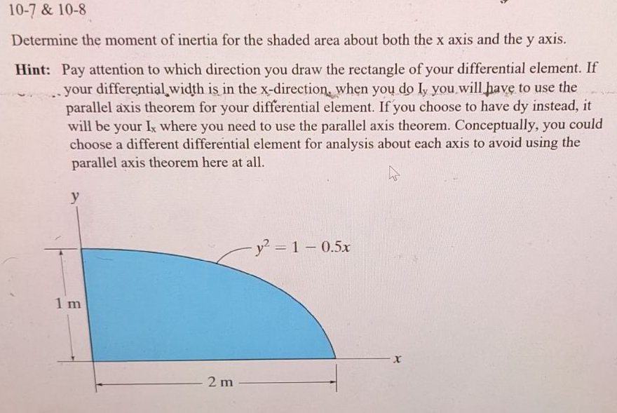 Solved 10-7&10-8Determine the moment of inertia for the | Chegg.com