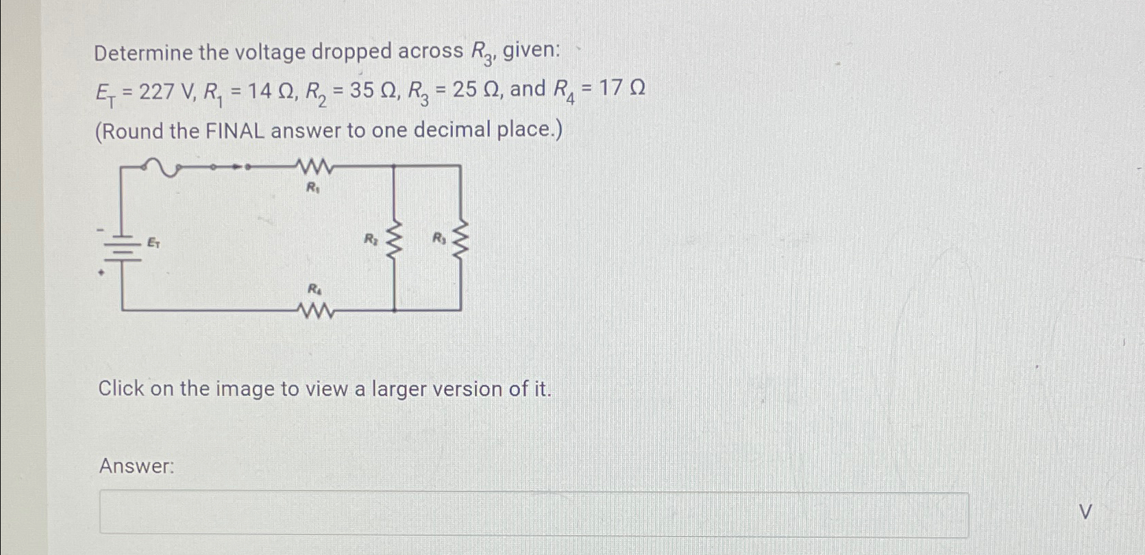 Solved Determine the voltage dropped across R3, | Chegg.com
