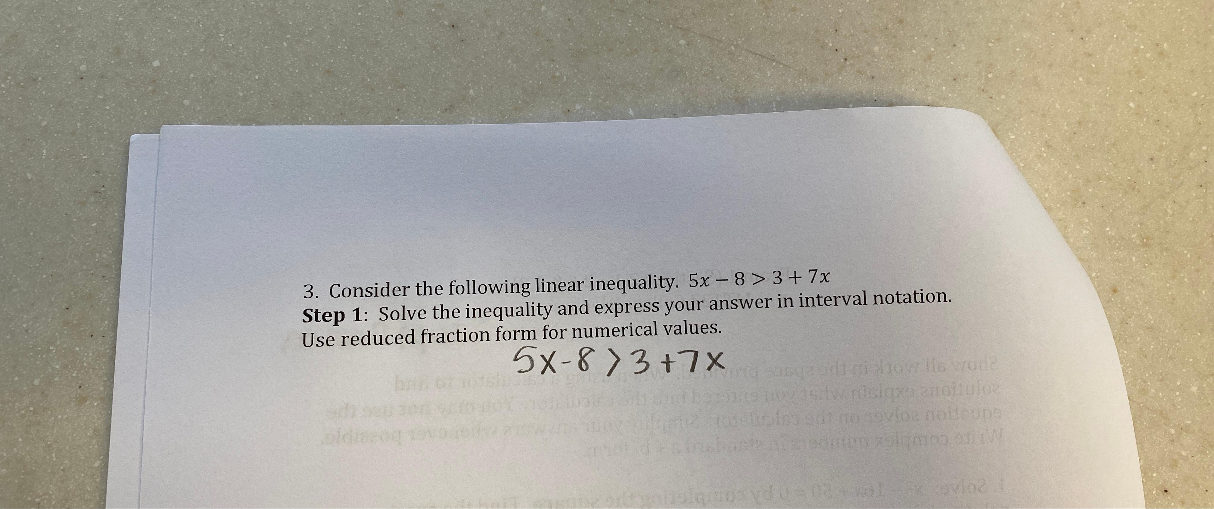 Solved Consider the following linear inequality. | Chegg.com