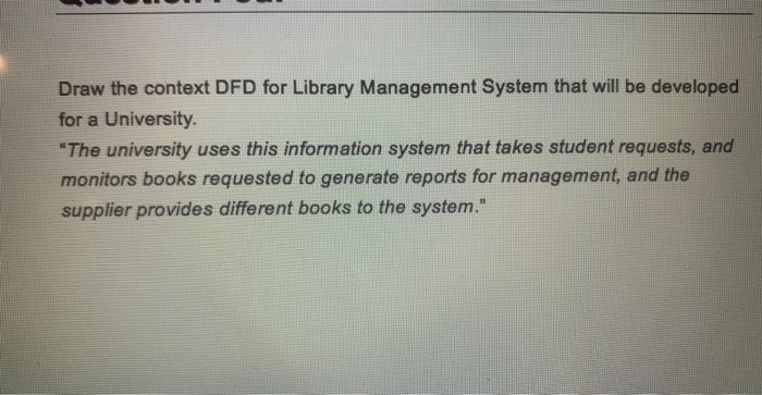 Solved Draw the context DFD for Library Management System | Chegg.com