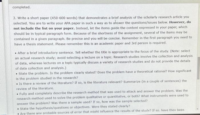 Solved 3. Write a short paper (450-600 words) that | Chegg.com