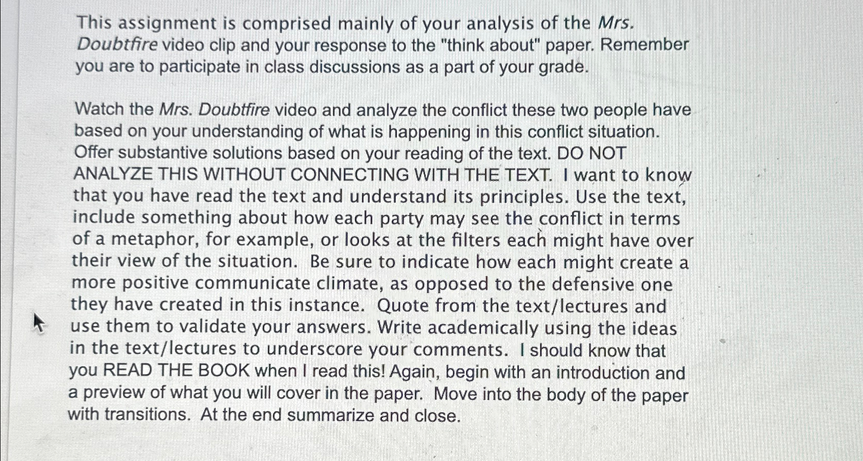 Solved This assignment is comprised mainly of your analysis | Chegg.com