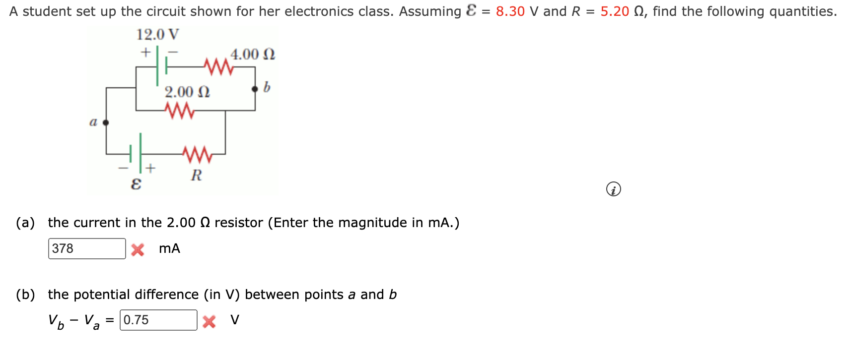 Solved A student set up ﻿the circuit shown for her | Chegg.com