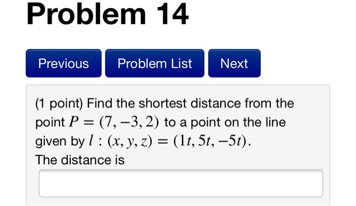 Solved Problem 14 Previous Problem List Next 1 Point Find 
