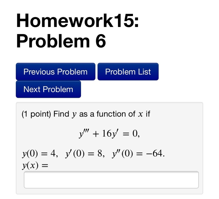 Solved Homework15: Problem 6 Problem List Previous Problem | Chegg.com