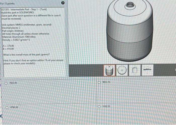 Solved For is points: ? D21301: Intermediate Part - Step 1- | Chegg.com