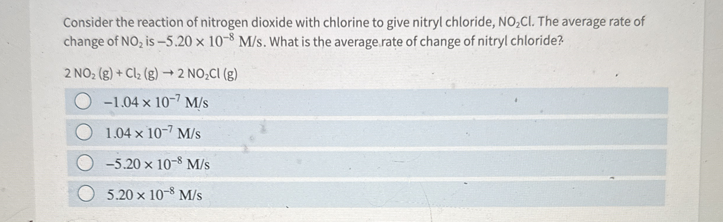 Solved Consider the reaction of nitrogen dioxide with | Chegg.com