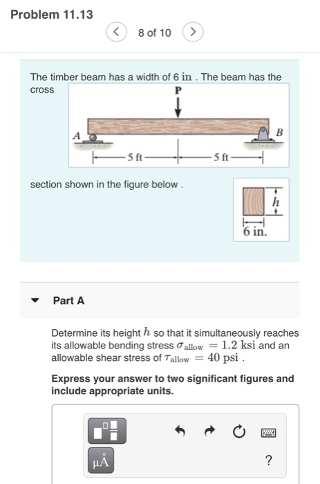 Solved Problem 11.13 The timber beam has a width | Chegg.com