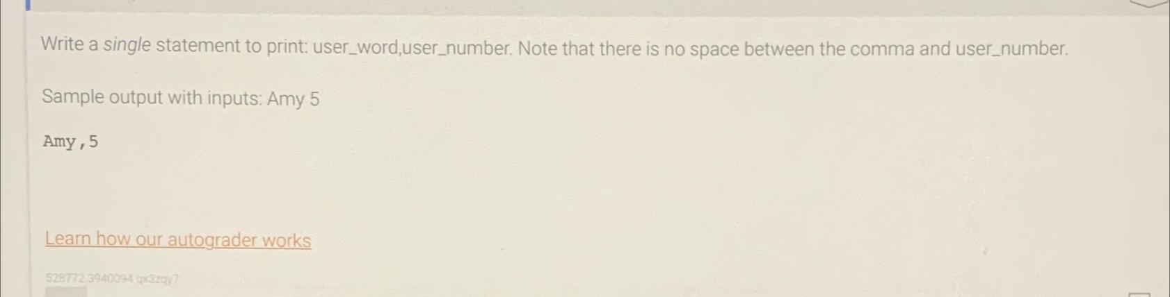 Solved Write a single statement to print: | Chegg.com