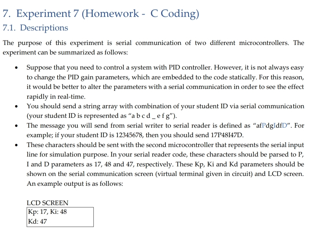 Solved Experiment 7 (Homework - ﻿C Coding)7.1. | Chegg.com