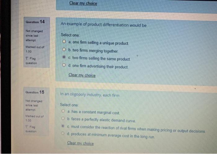 Solved Clear my choice Question 14 An example of product | Chegg.com