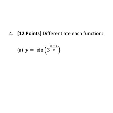 Solved [12 ﻿Points] ﻿Differentiate each | Chegg.com