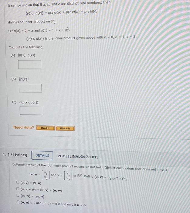 Solved It can be shown that if a,b, and c are distinct real | Chegg.com